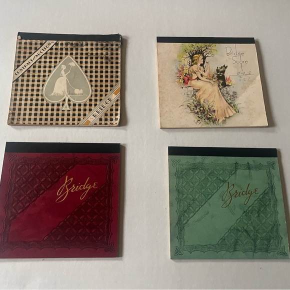 no d | Office | Vintage Bridge Score Pads Set Red And Green | Poshmark